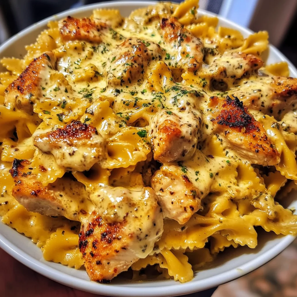 Cheesy Garlic Butter Chicken Bowties